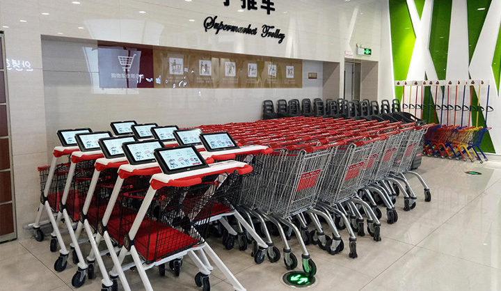 smart shopping cart supplier ,Superhii smart shopping cart